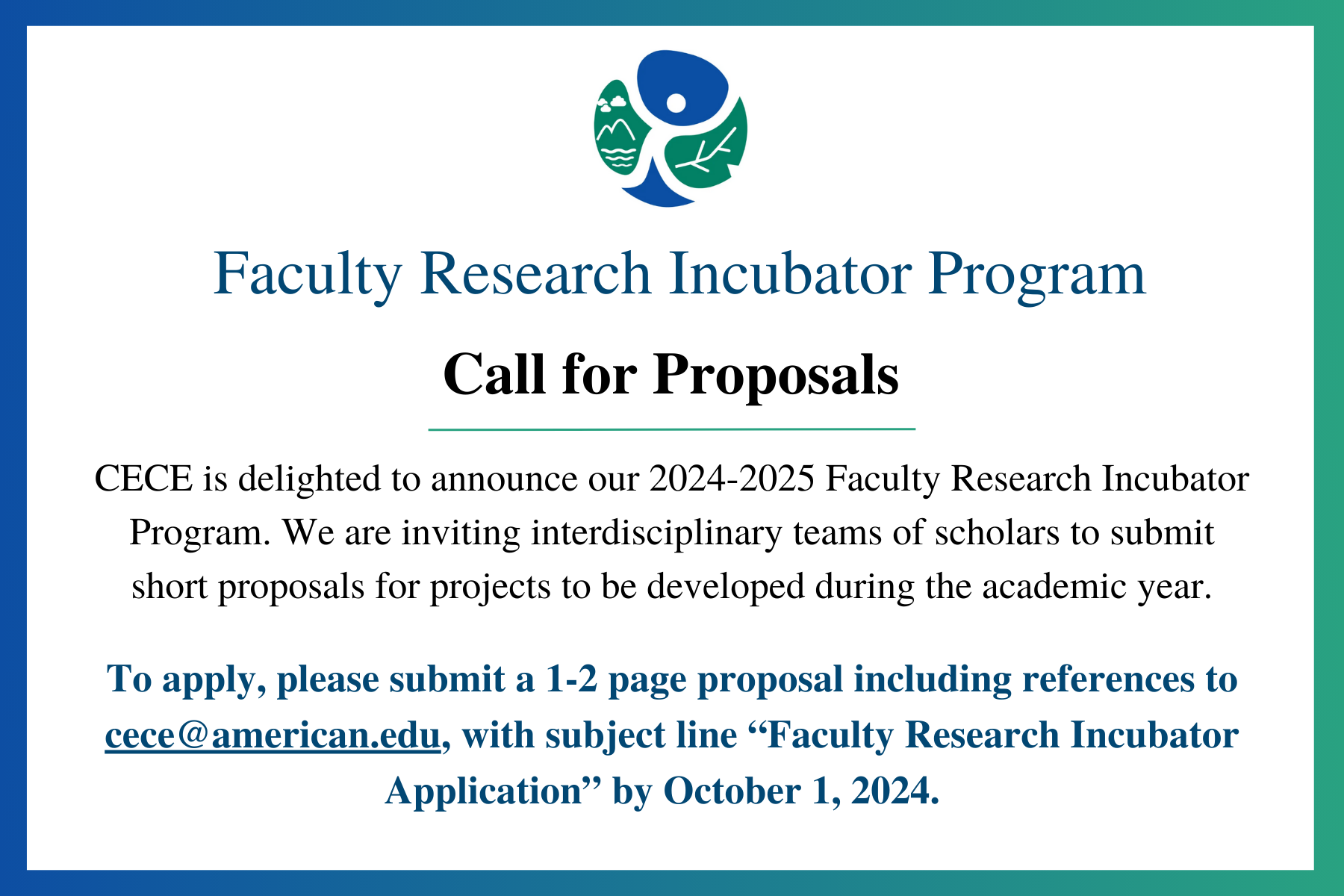 Call for Proposals CECE Faculty Research Incubator Program - Center for ...